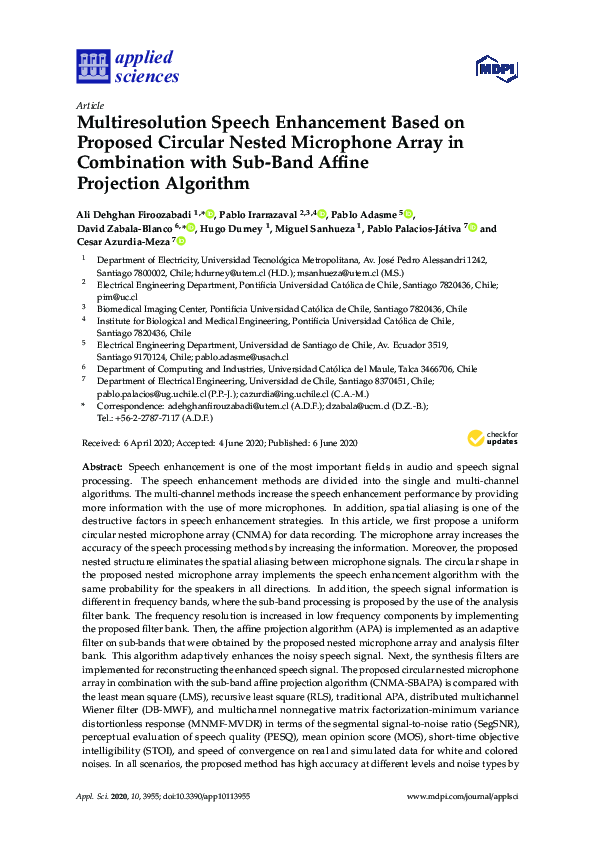 Pdf Multiresolution Speech Enhancement Based On Proposed Circular Nested Microphone Array In