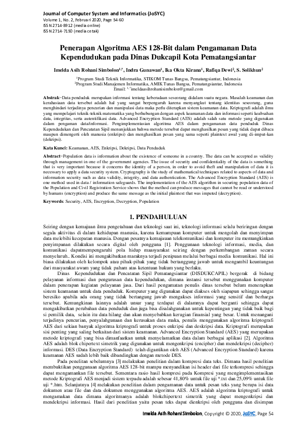 (PDF) Penerapan Algoritma AES 128-Bit dalam Pengamanan Data ...