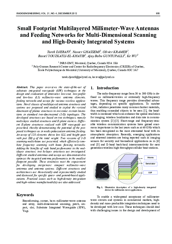 (PDF) Small Footprint Multilayered Millimeter-Wave Antennas and Feeding ...