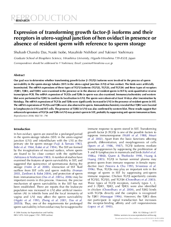 (PDF) Expression of transforming growth factor-beta isoforms and their receptors in utero ...
