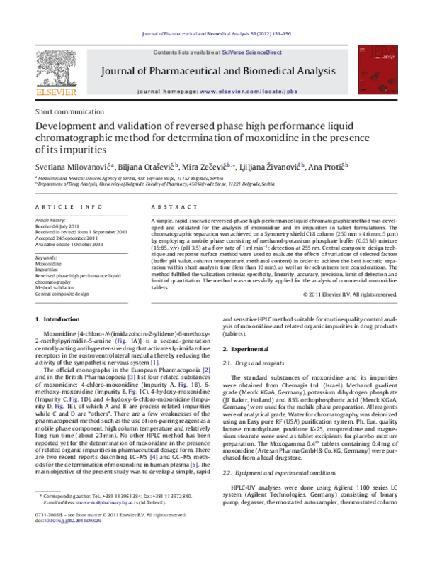 (PDF) Development and validation of reversed phase high performance liquid chromatographic ...