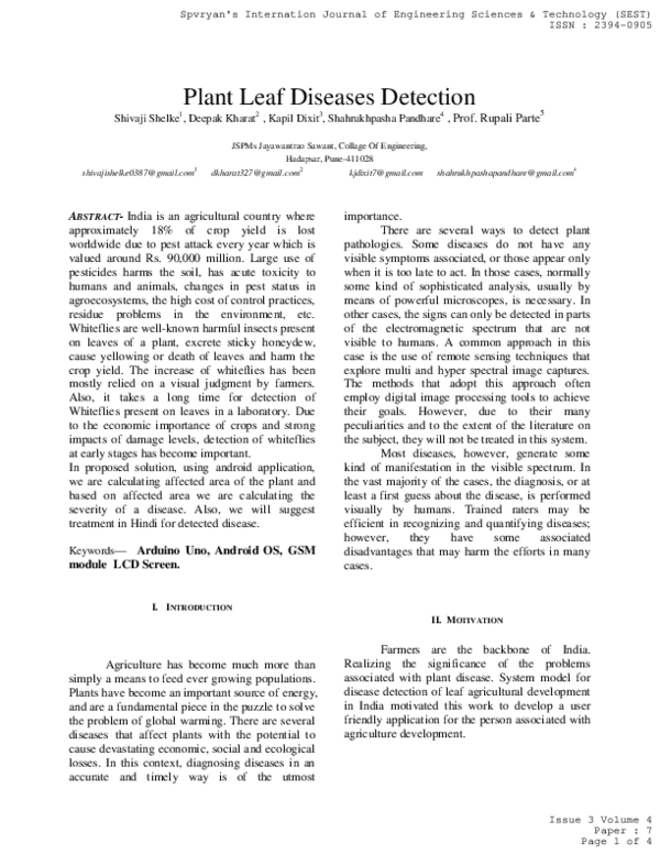 (PDF) Plant Leaf Diseases Detection