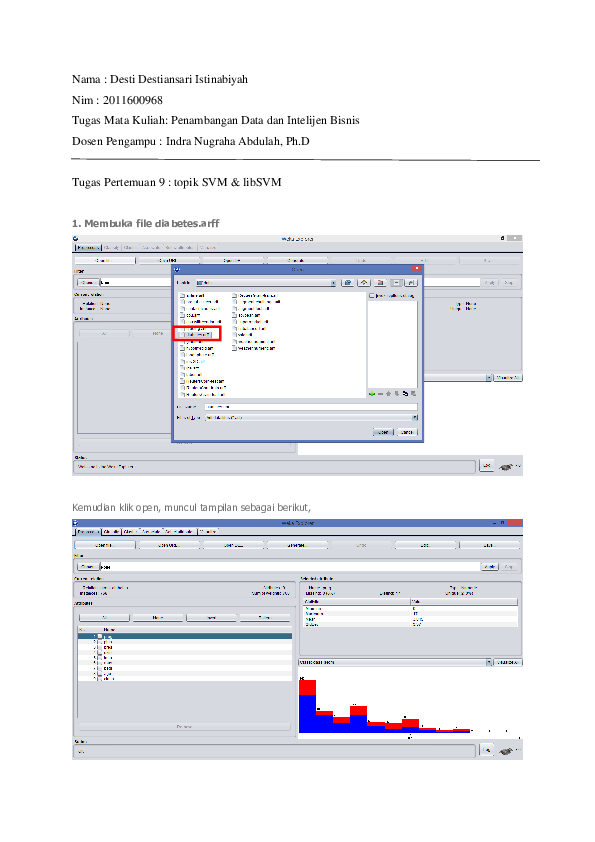 Pdf Klasifikasi Data Dengan Svm Dan Libsvm Tools Weka