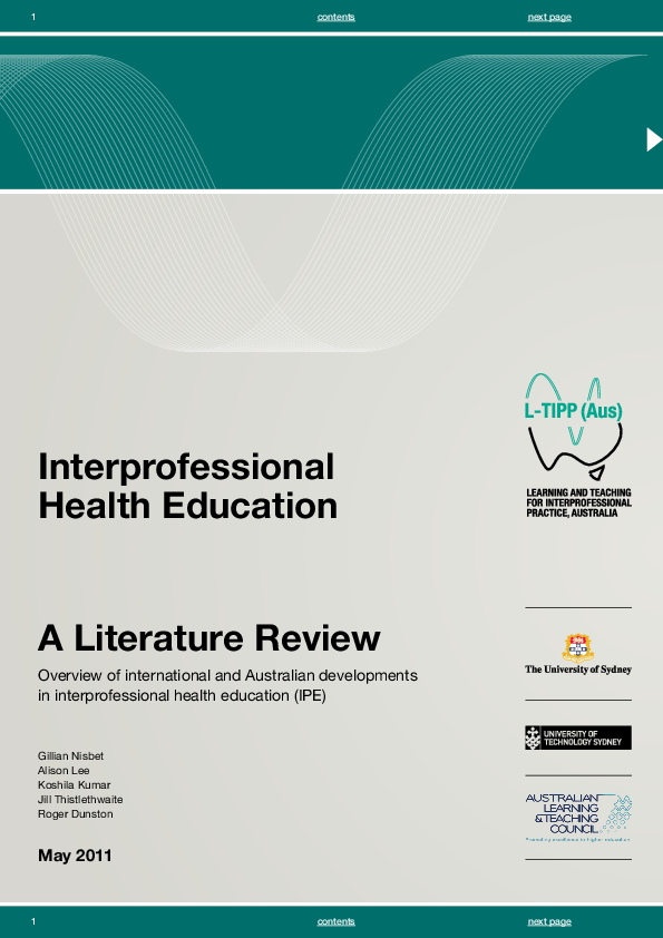 (PDF) Interprofessional Health Education: A Literature Review
