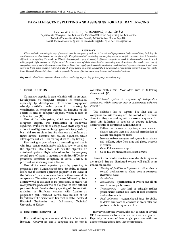 (PDF) Parallel Scene Splitting and Assigning for Fast Ray Tracing ...
