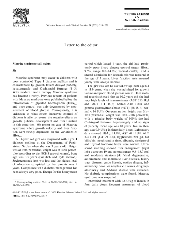 (PDF) Mauriac syndrome still exists