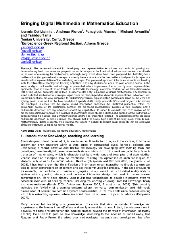 (PDF) Bringing digital multimedia in mathematics education