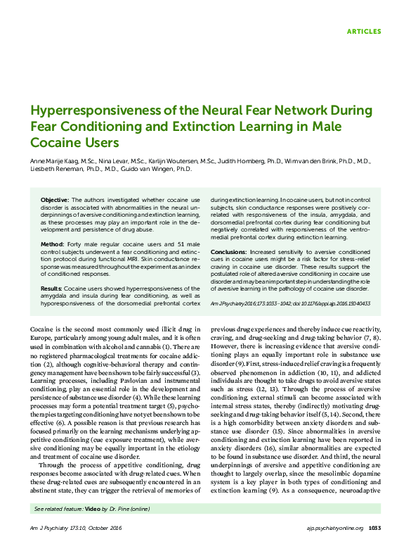 (PDF) Hyperresponsiveness of the Neural Fear Network During Fear ...