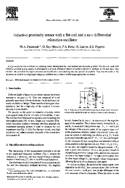 (PDF) Inductive proximity sensor with a flat coil and a new ...