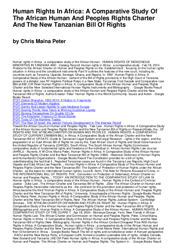 (PDF) Human Rights in Africa: A Comparative Study of the African Human ...
