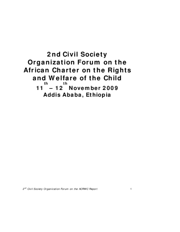 (PDF) African Charter on the Rights and Welfare of the Child | Chris ...
