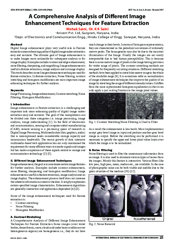 (PDF) A Comprehensive Analysis of Different Image Enhancement ...