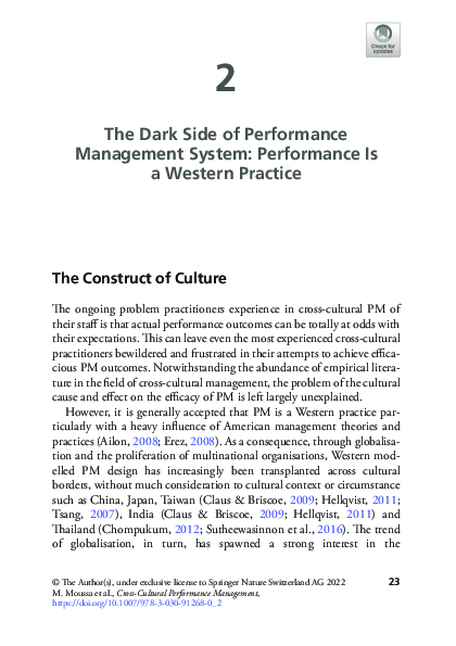 (PDF) The Dark Side of Performance Management System: Performance Is a ...