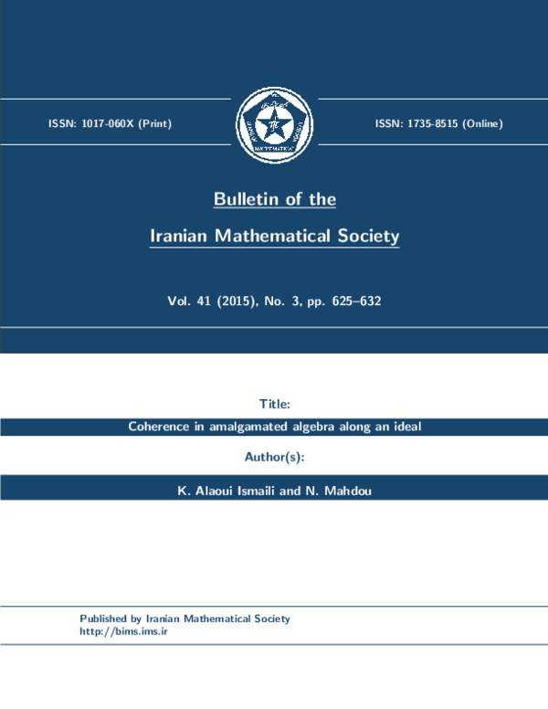 (PDF) Iranian Mathematical Society Title:. Coherence in amalgamated ...