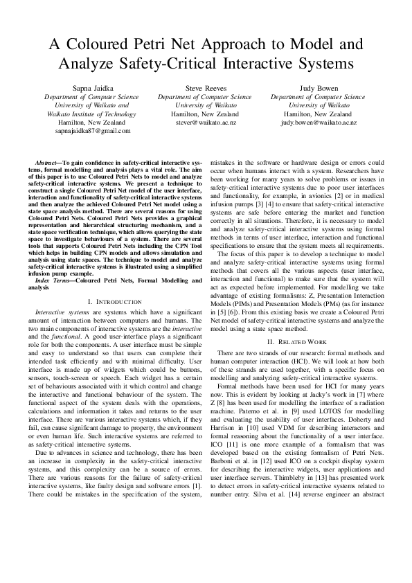 (PDF) A Coloured Petri Net Approach to Model and Analyze Safety ...