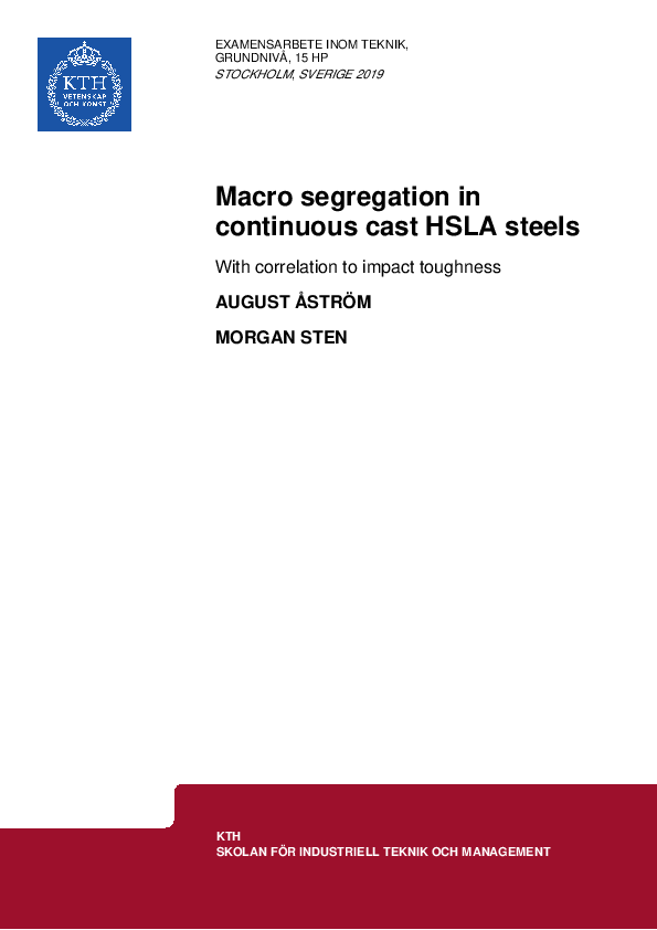 (PDF) Macro segregation in continuous cast HSLA steels