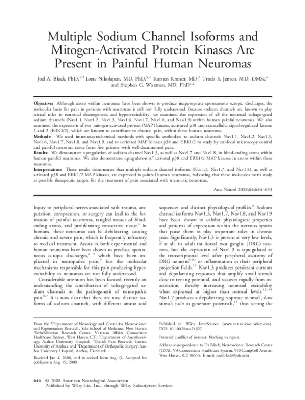 (PDF) Multiple sodium channel isoforms and mitogen-activated protein ...