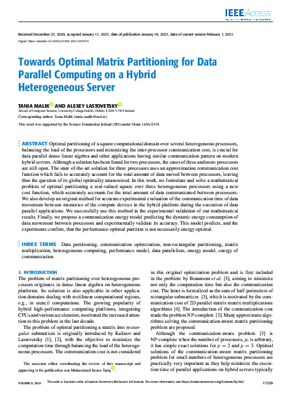 Pdf Towards Optimal Matrix Partitioning For Data Parallel Computing On A Hybrid Heterogeneous 4102