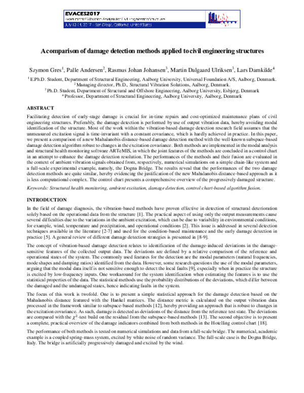 (PDF) A Comparison of Damage Detection Methods Applied to Civil ...