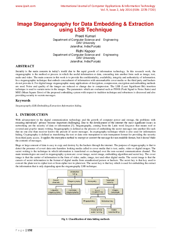 Pdf Steganography For Data Embedding And Extraction Using Lsb Technique