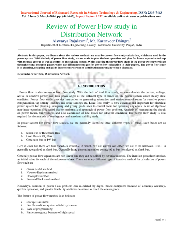 (PDF) Review of Power Flow study in Distribution Network