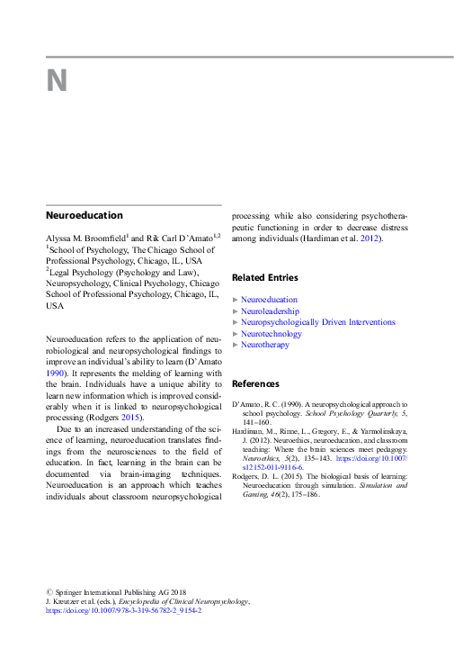 (PDF) Neuroeducation