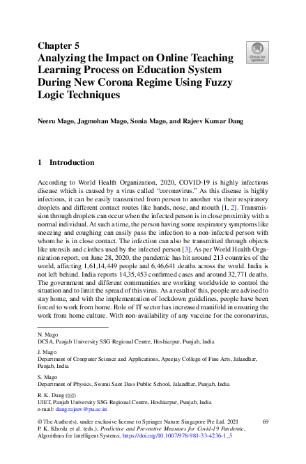PDF Analyzing The Impact On Online Teaching Learning Process On PDF Analyzing The Impact On Online Teaching Learning Process On