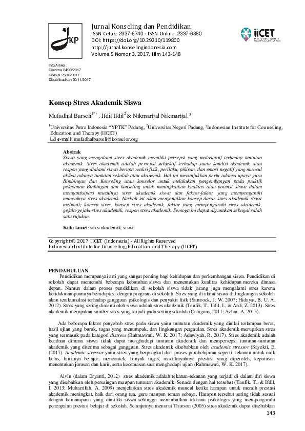 (PDF) Konsep Stres Akademik Siswa