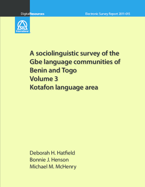 (PDF) A sociolinguistic survey of the Gbe language communities of Benin ...