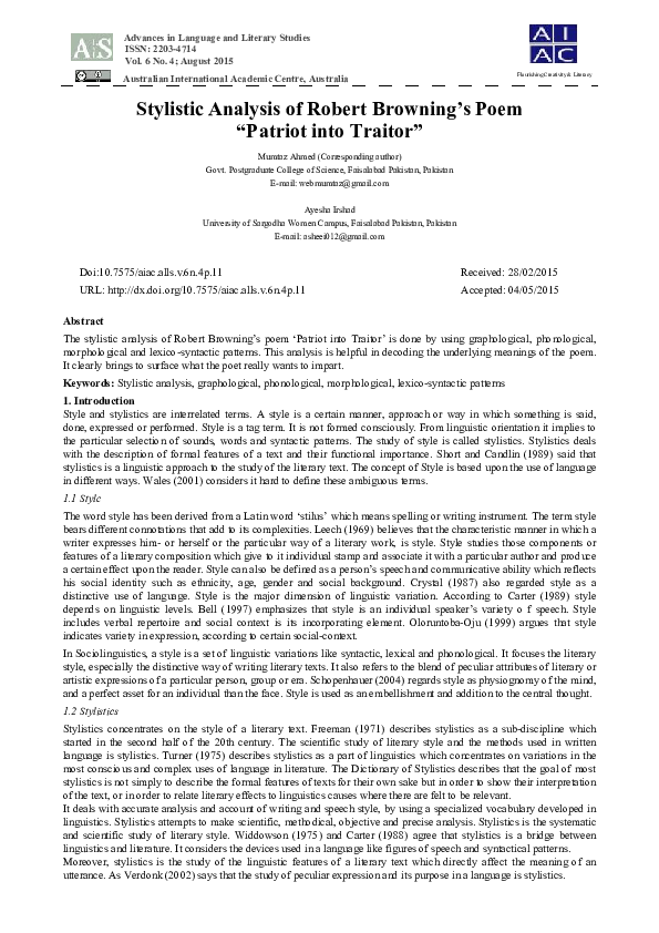 (PDF) Australian International Academic Centre, Australia Stylistic ...