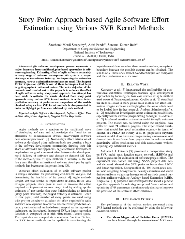 Pdf Story Point Approach Based Agile Software Effort Estimation Using Various Svr Kernel Methods