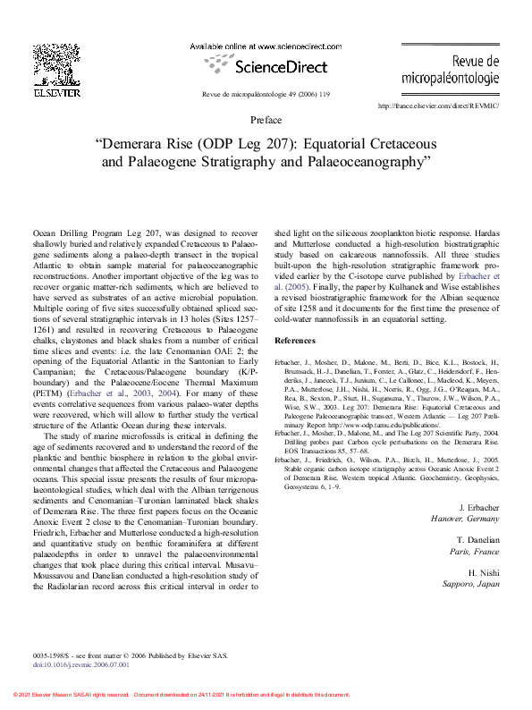 (PDF) Demerara Rise (ODP Leg 207): Equatorial Cretaceous and Palaeogene ...