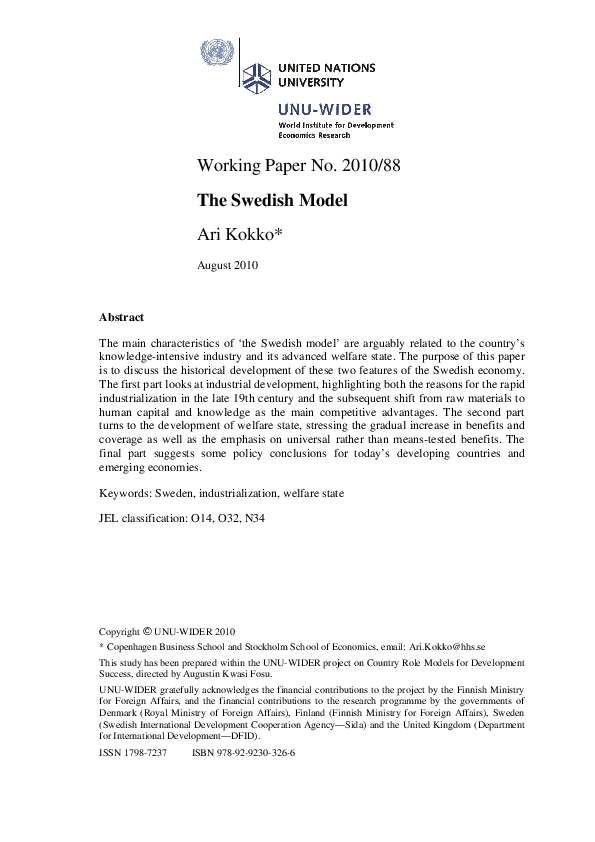 (PDF) The Swedish Model