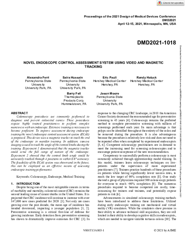 Novel endoscope control assessment system using video and magnetic tracking