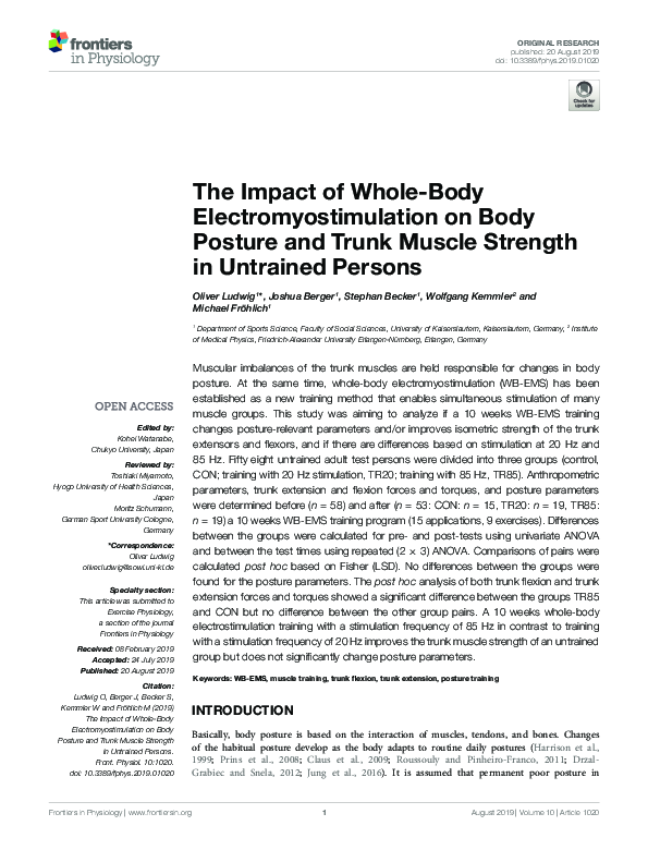 (PDF) The Impact of Whole-Body Electromyostimulation on Body Posture and Trunk Muscle Strength ...