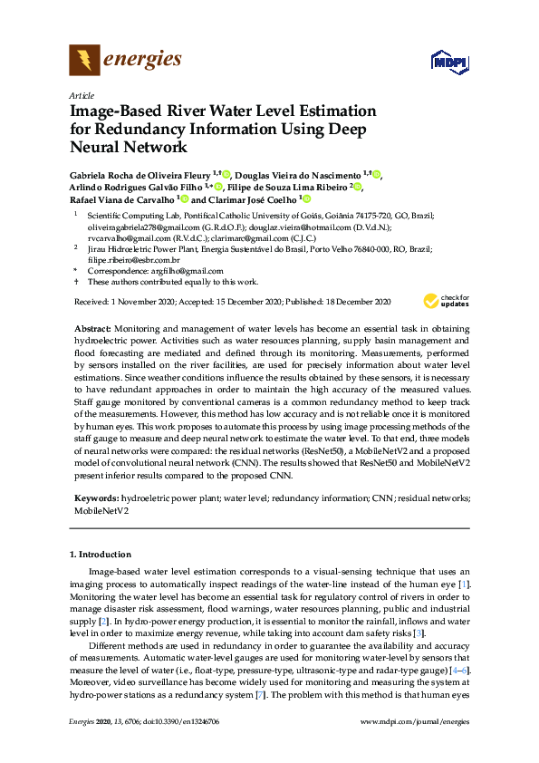 Pdf Image Based River Water Level Estimation For Redundancy Information Using Deep Neural
