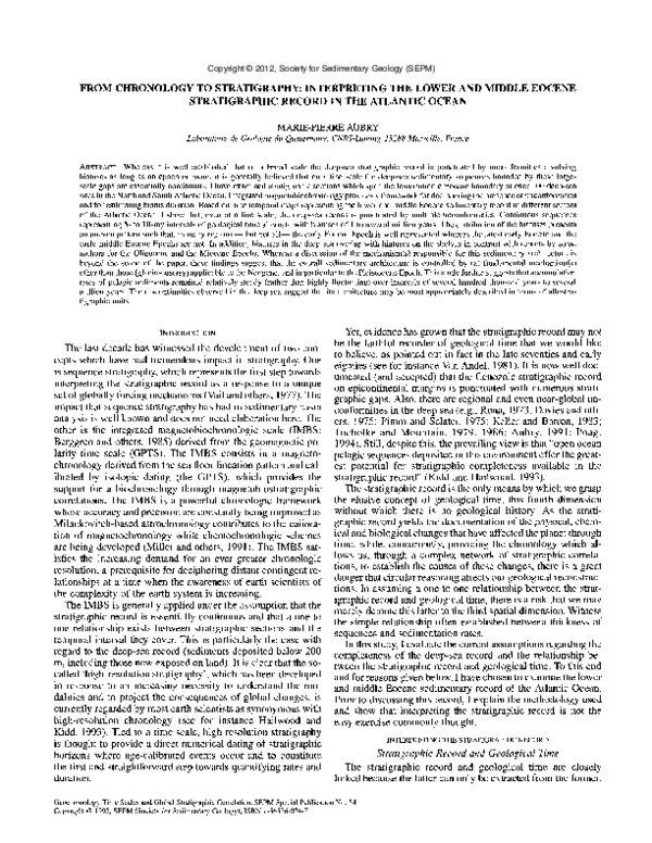 (PDF) From chronology to stratigraphy: interpreting the lower and ...