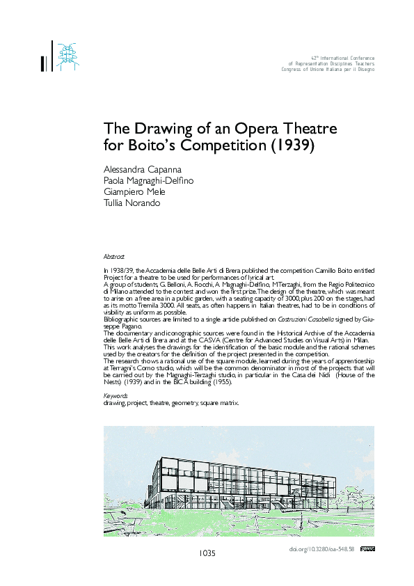 (PDF) The Drawing of an Opera Theatre for Boito's Competition (1939)