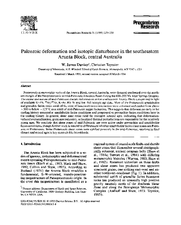 (PDF) Paleozoic deformation and isotopic disturbance in the ...