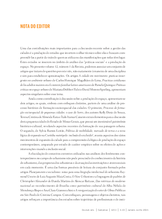 (PDF) Nota do Editor