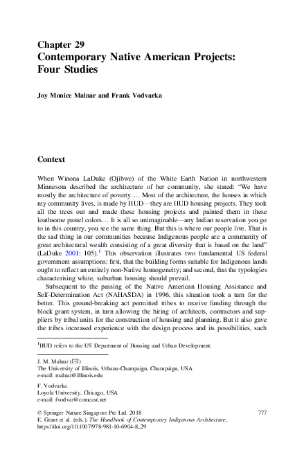 (PDF) Contemporary Native American Projects: Four Studies