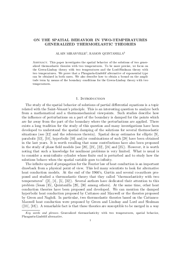 (PDF) On the spatial behavior in two-temperature generalized ...