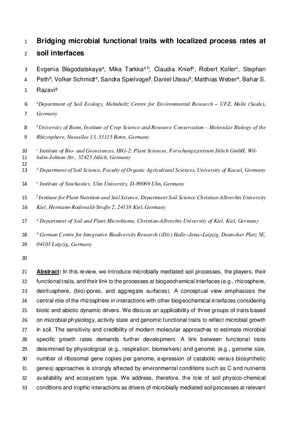 (PDF) Bridging Microbial Functional Traits With Localized Process Rates ...