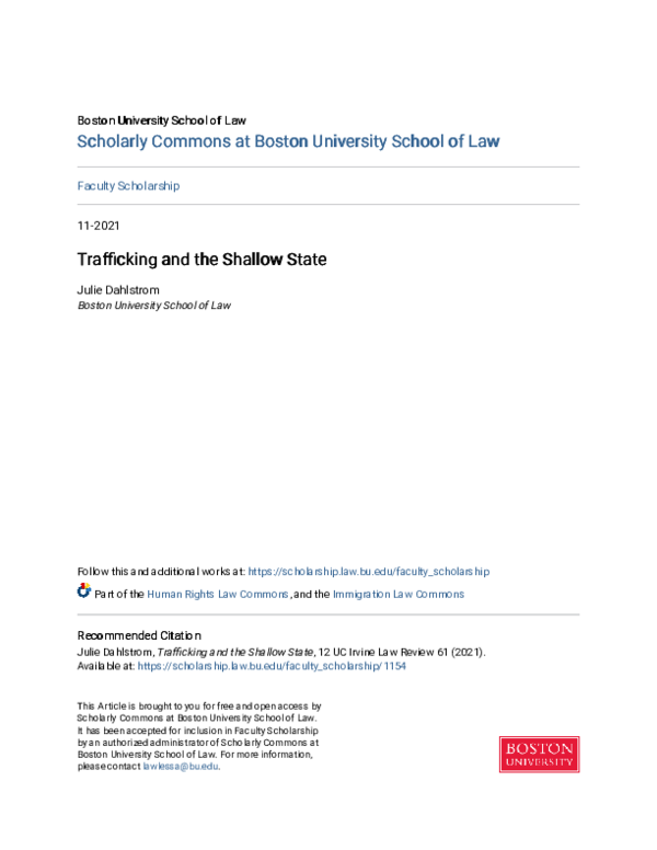 (PDF) Trafficking and the Shallow State