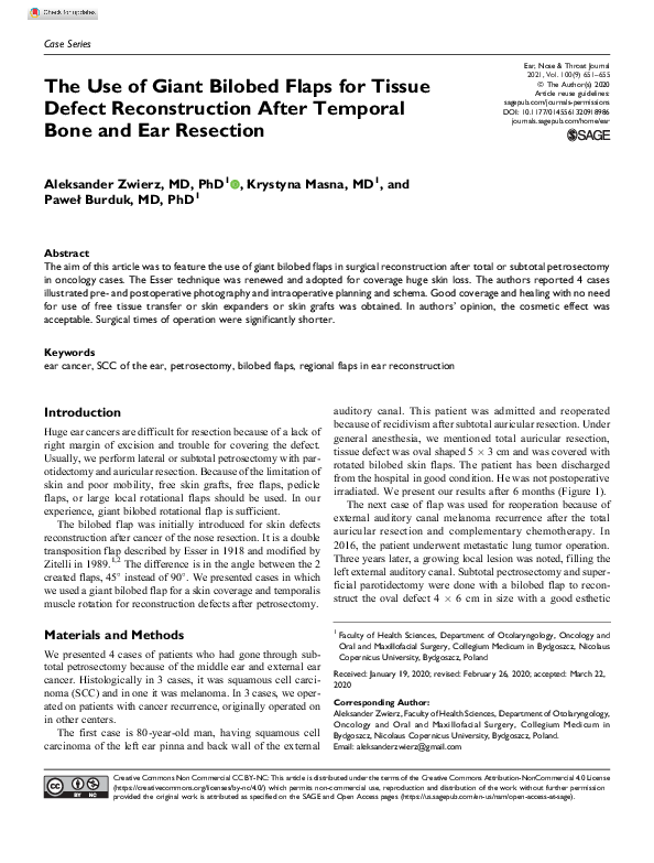(PDF) The Use of Giant Bilobed Flaps for Tissue Defect Reconstruction ...