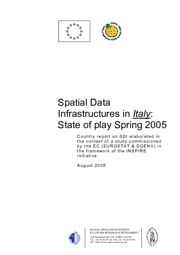 (PDF) Spatial data infrastructures in Italy: state of play Spring 2005
