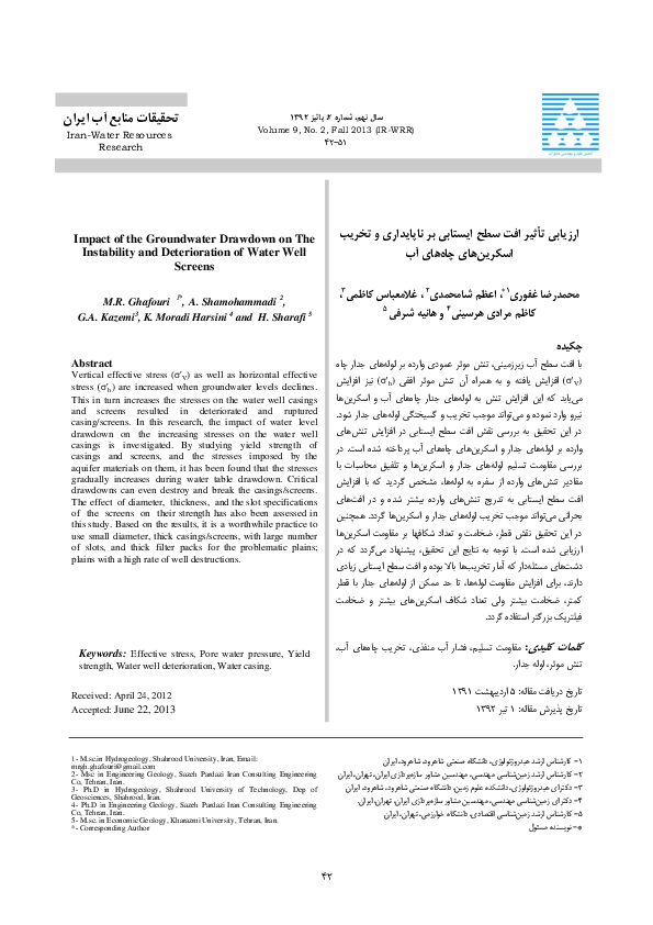 (PDF) Impact of the Groundwater Drawdown on the Instability and ...