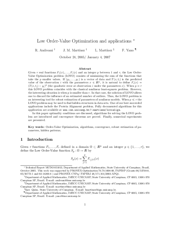 (PDF) Low order-value optimization and applications