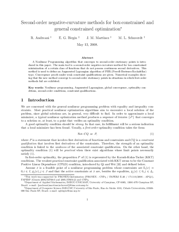 (PDF) Second-order negative-curvature methods for box-constrained and ...
