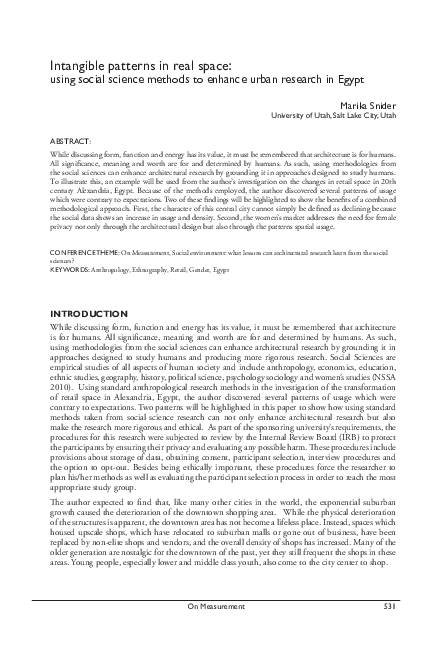 (PDF) Intangible patterns in real space: using social science methods ...